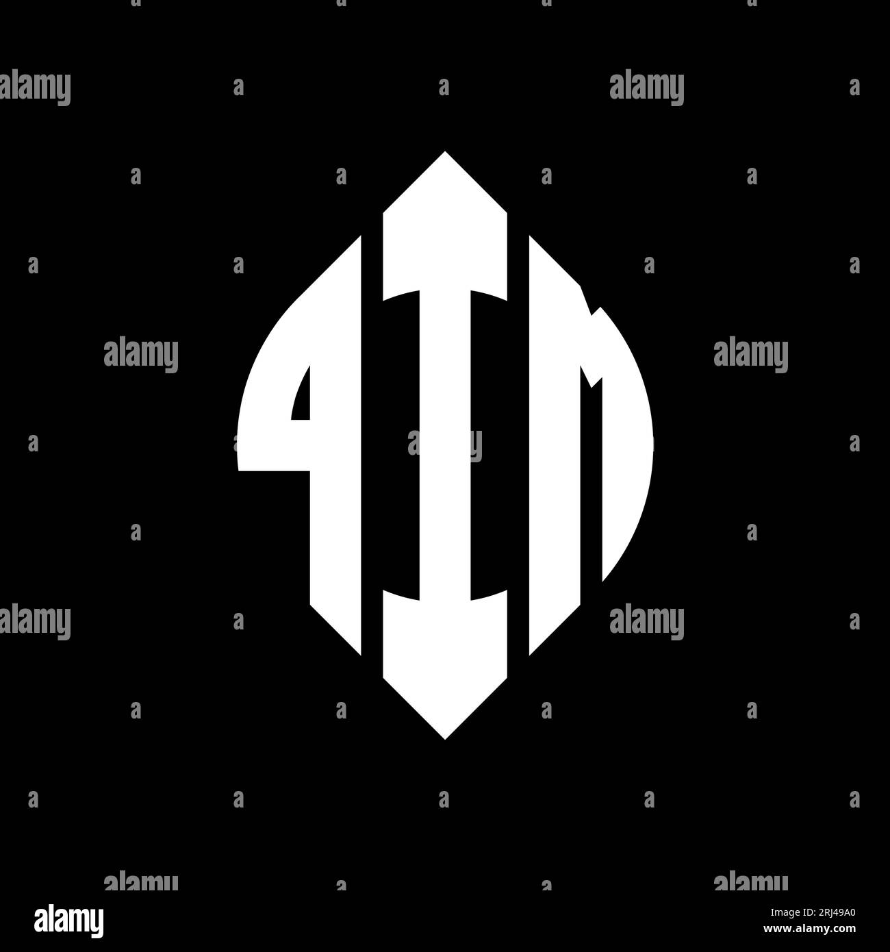 QIM circle letter logo design with circle and ellipse shape. QIM ...