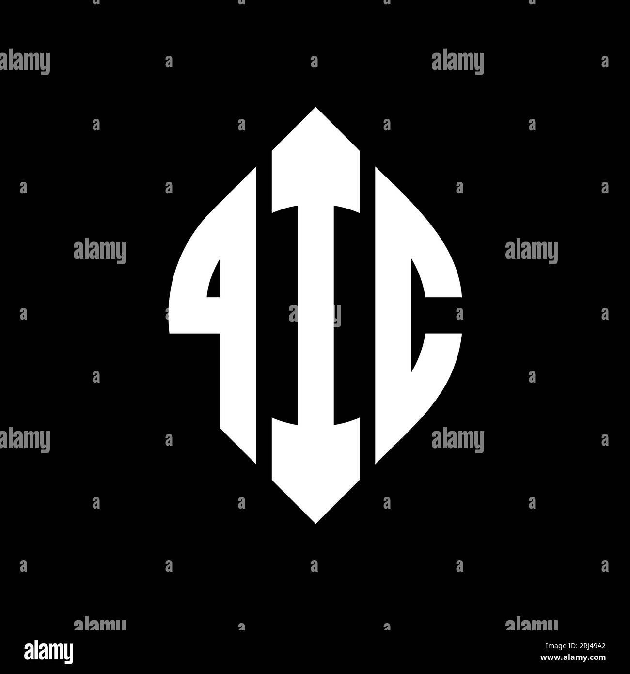 QIC circle letter logo design with circle and ellipse shape. QIC ...