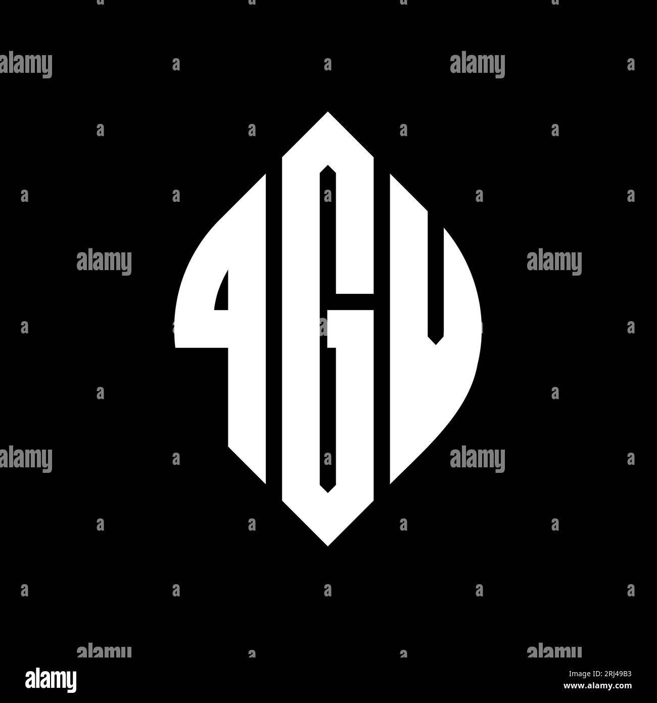 QGV circle letter logo design with circle and ellipse shape. QGV ...