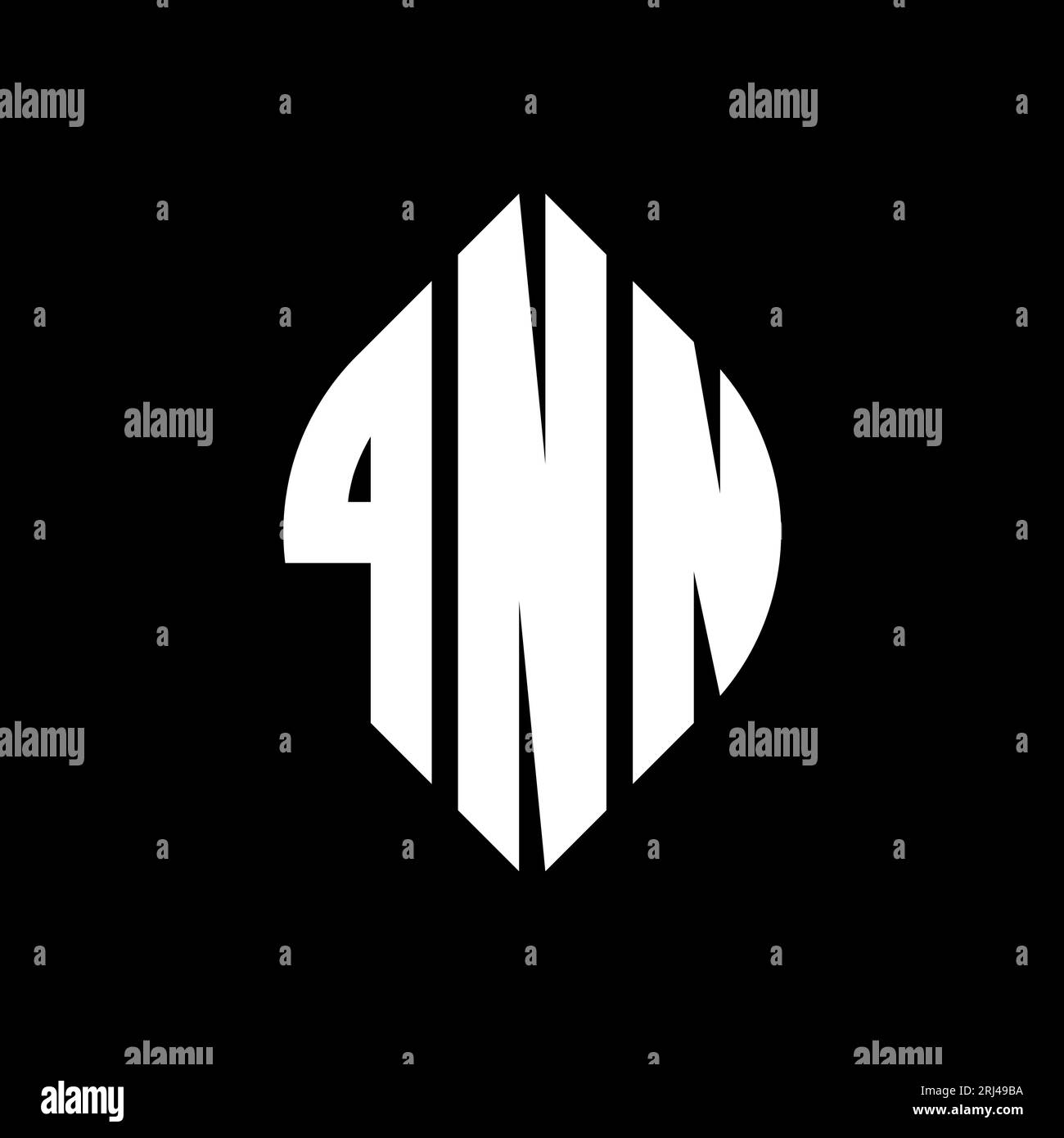 QNN circle letter logo design with circle and ellipse shape. QNN ...