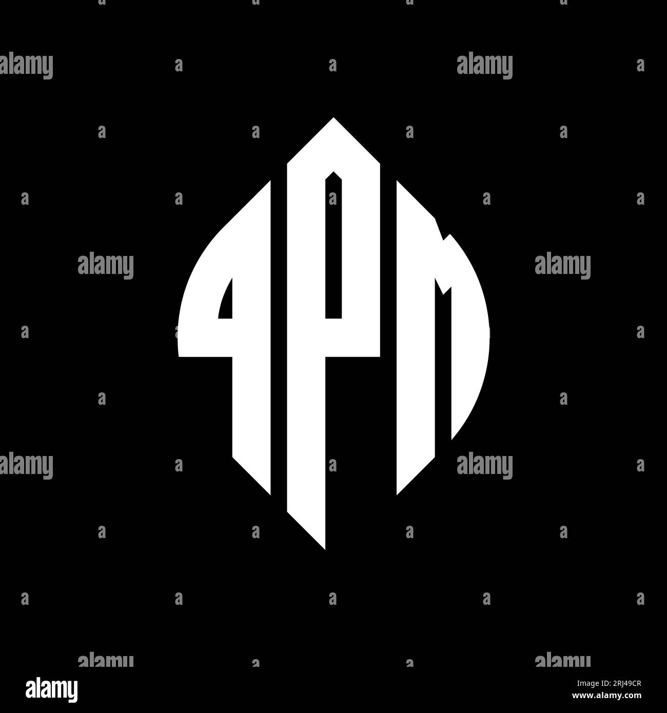 QPM circle letter logo design with circle and ellipse shape. QPM ...
