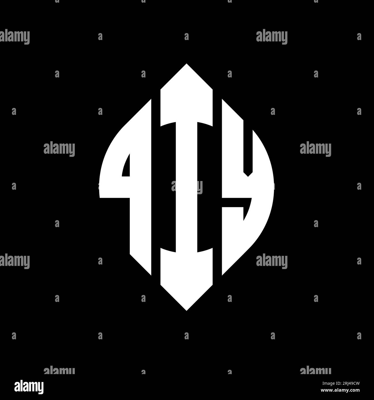 QIY circle letter logo design with circle and ellipse shape. QIY ...