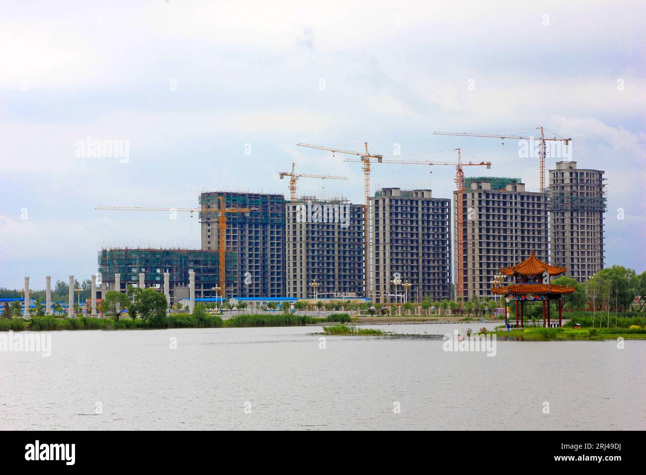 residential area architecture landscape in the blue sky, China Stock ...