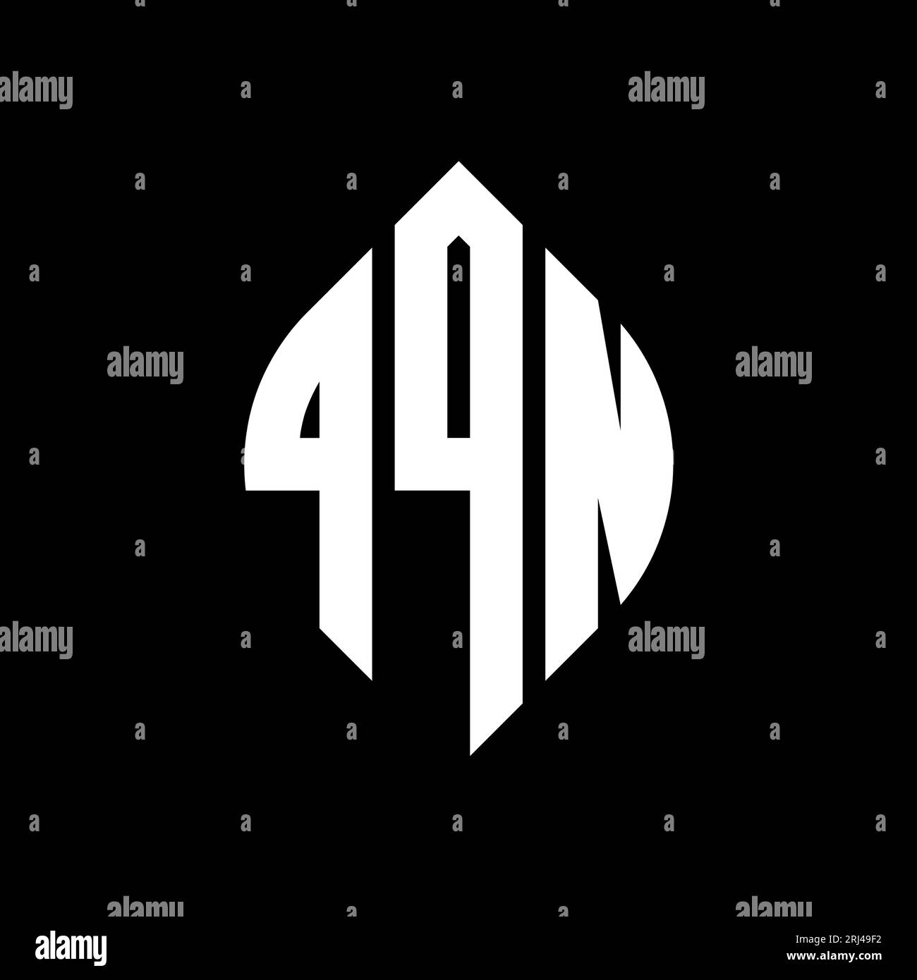 QQN circle letter logo design with circle and ellipse shape. QQN ...