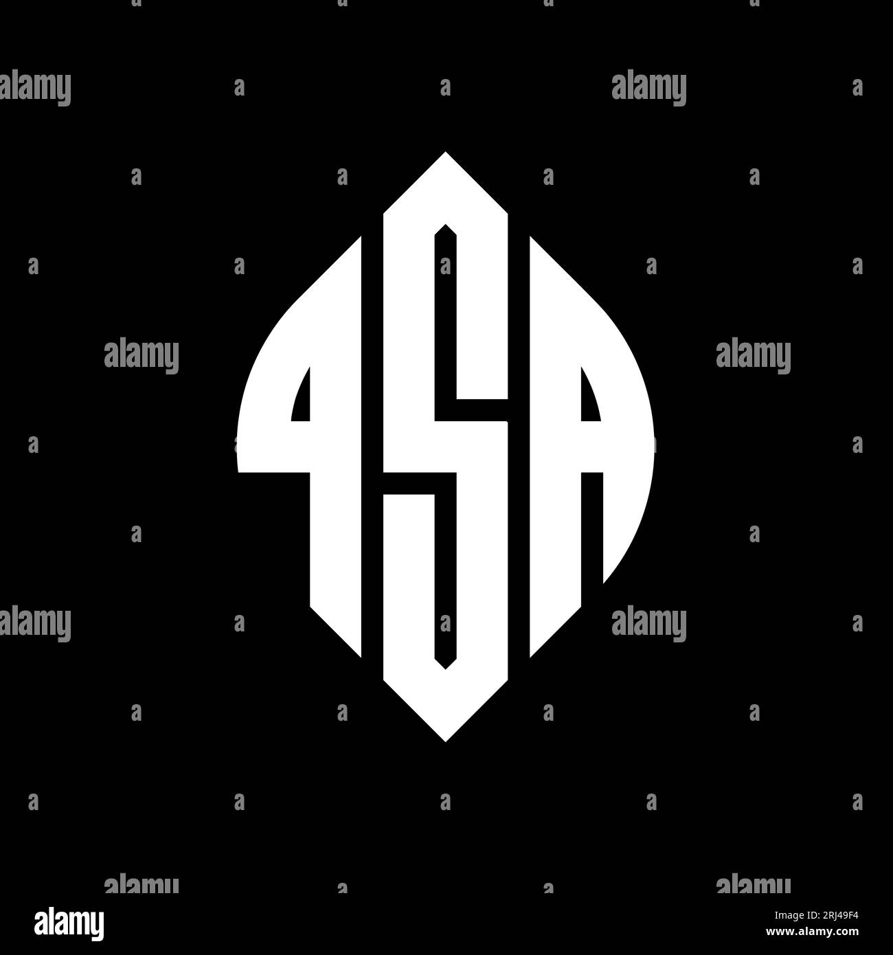 QSA circle letter logo design with circle and ellipse shape. QSA ...
