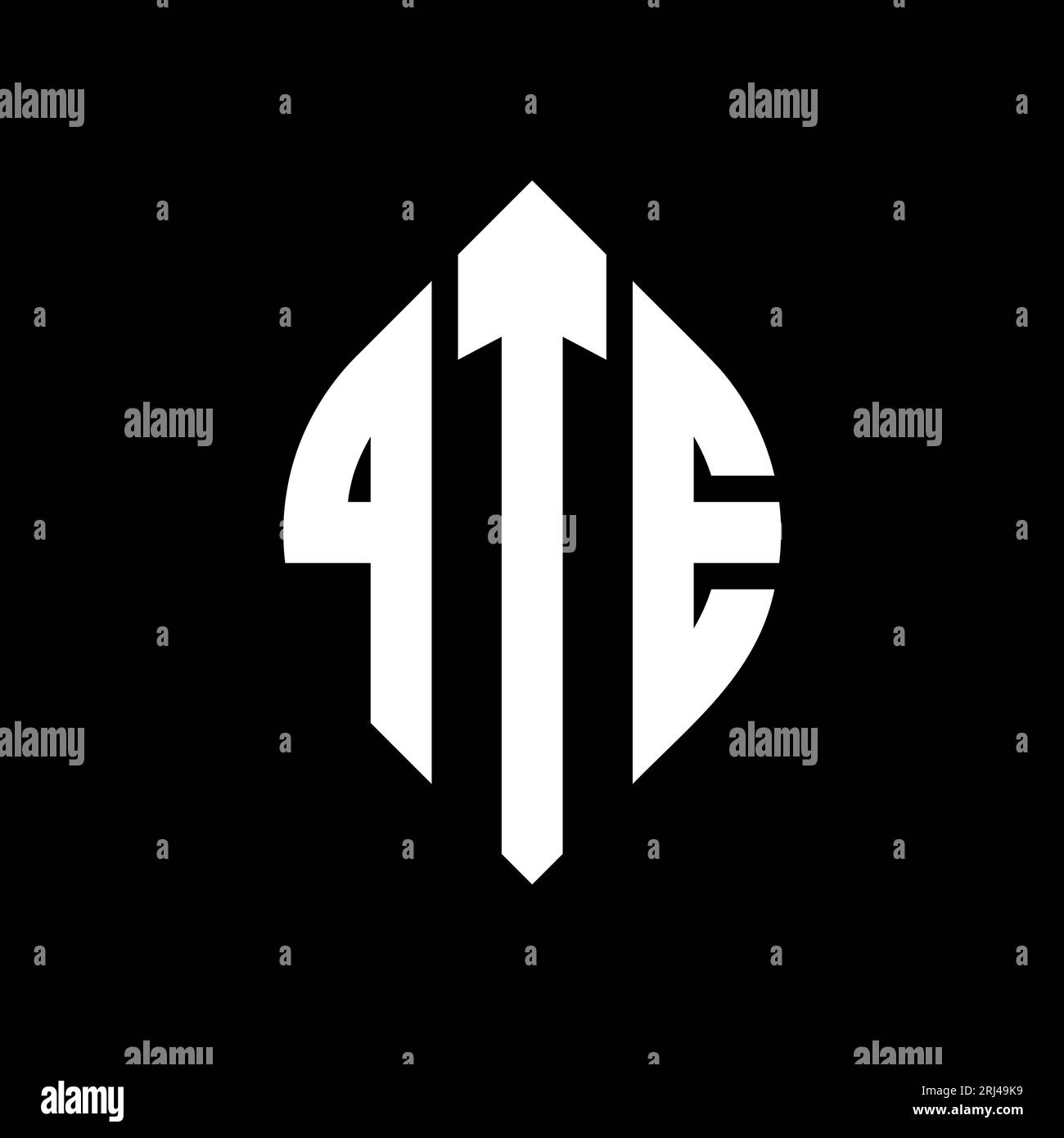 QTE circle letter logo design with circle and ellipse shape. QTE ...