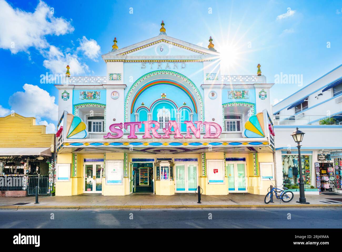 A stunning view of the Strand Theater on Duval Street in Key West ...