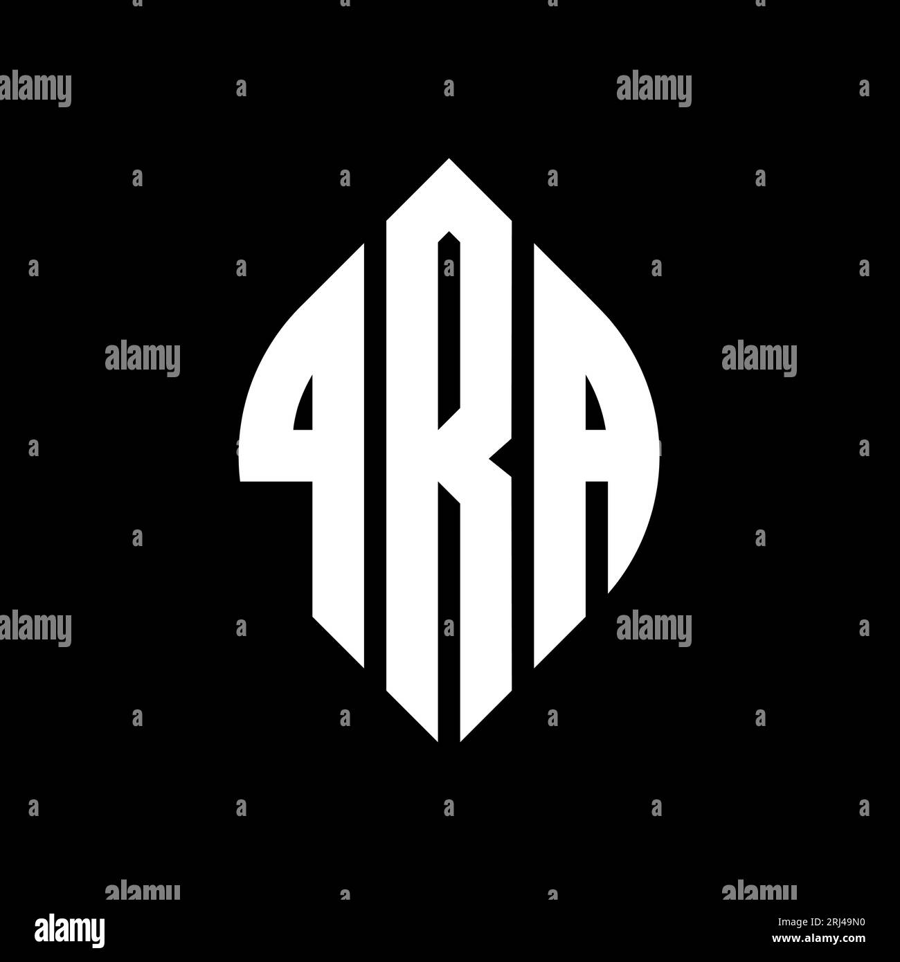 QRA circle letter logo design with circle and ellipse shape. QRA ...