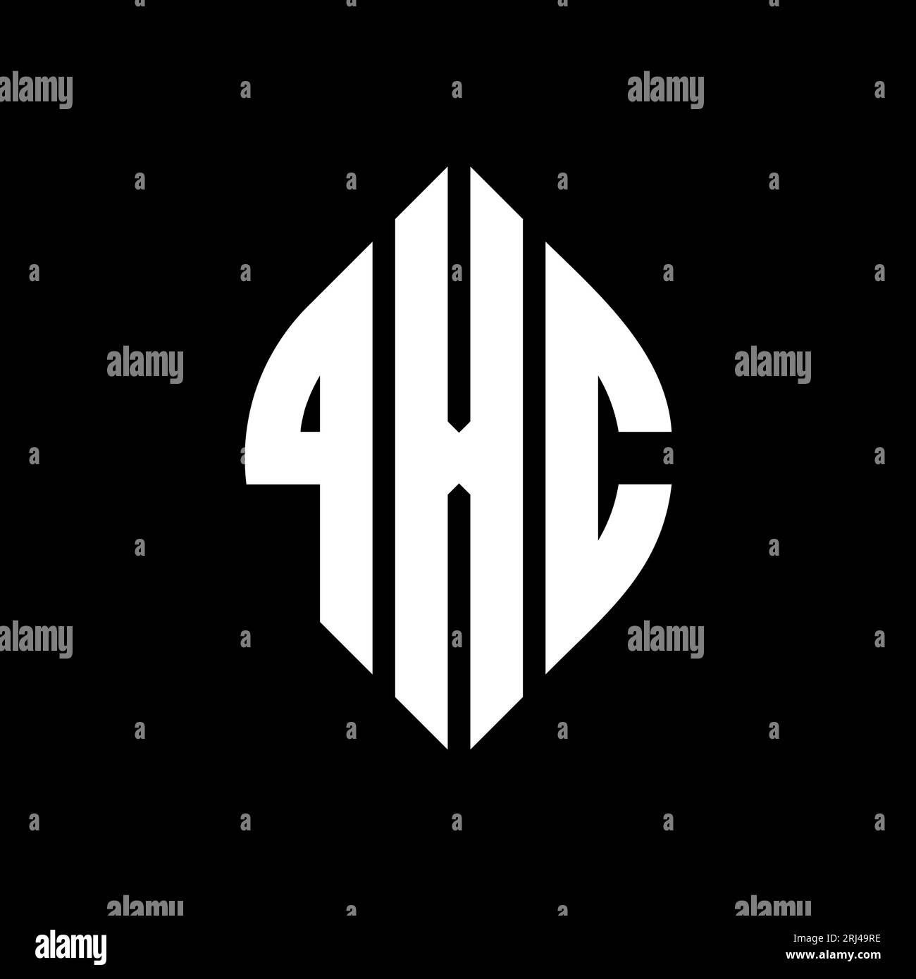 QXC circle letter logo design with circle and ellipse shape. QXC ...