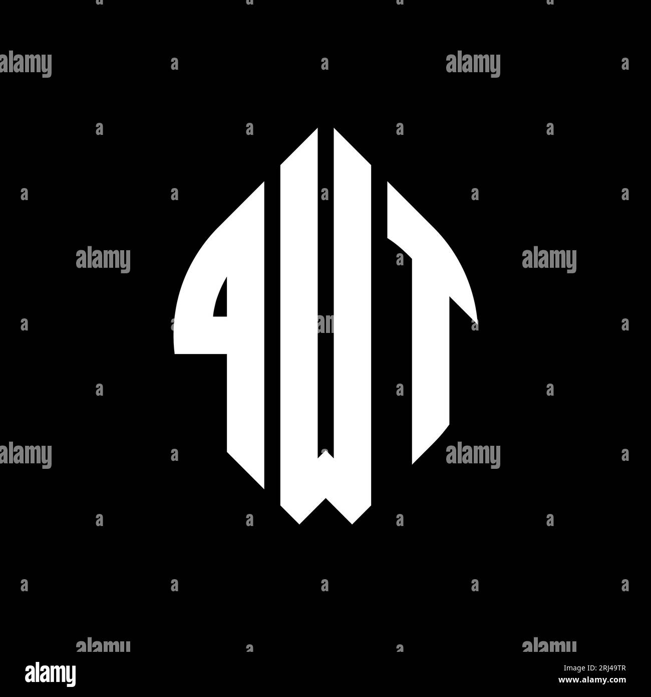 QWT circle letter logo design with circle and ellipse shape. QWT ...