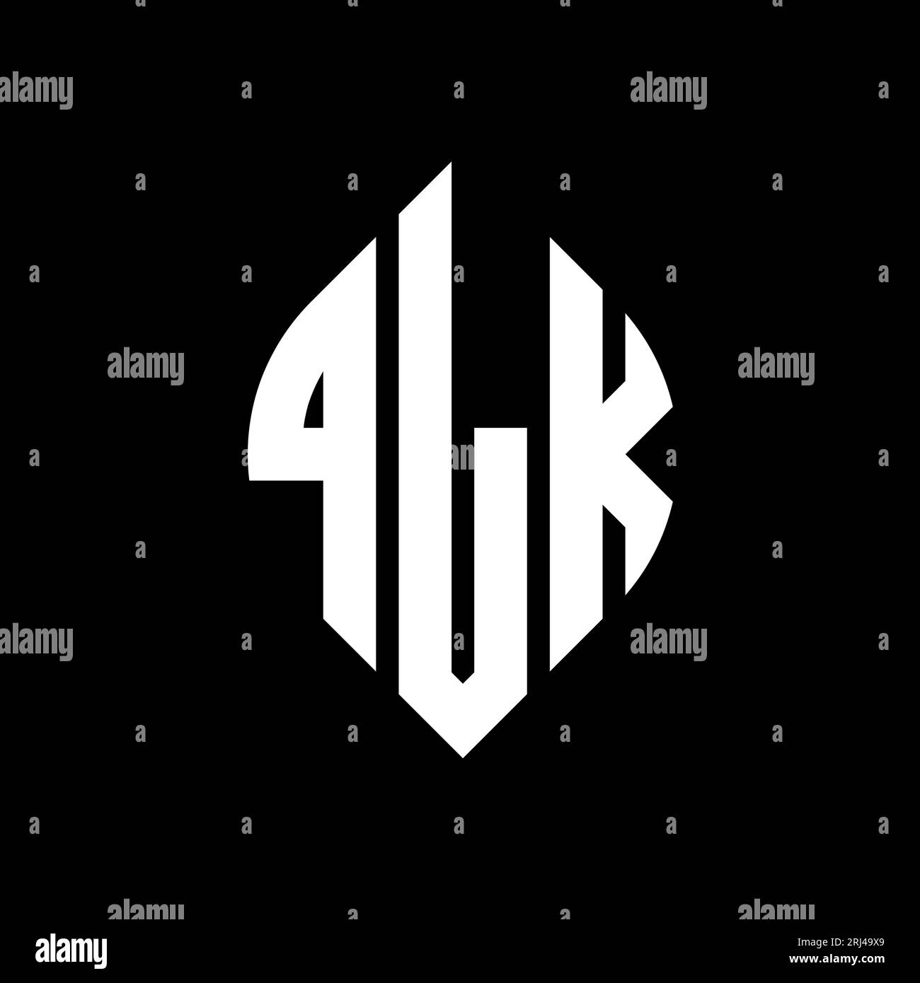 QLK circle letter logo design with circle and ellipse shape. QLK ...