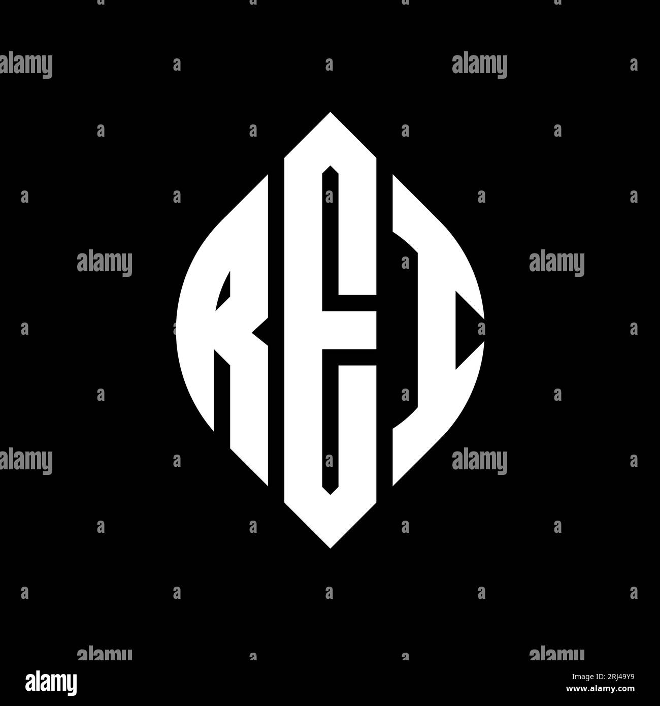REI circle letter logo design with circle and ellipse shape. REI ...