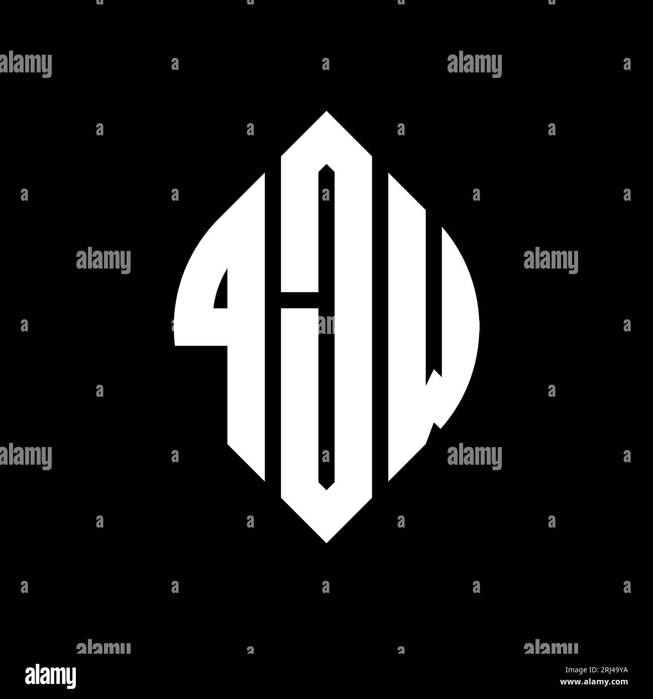 QJW circle letter logo design with circle and ellipse shape. QJW ...