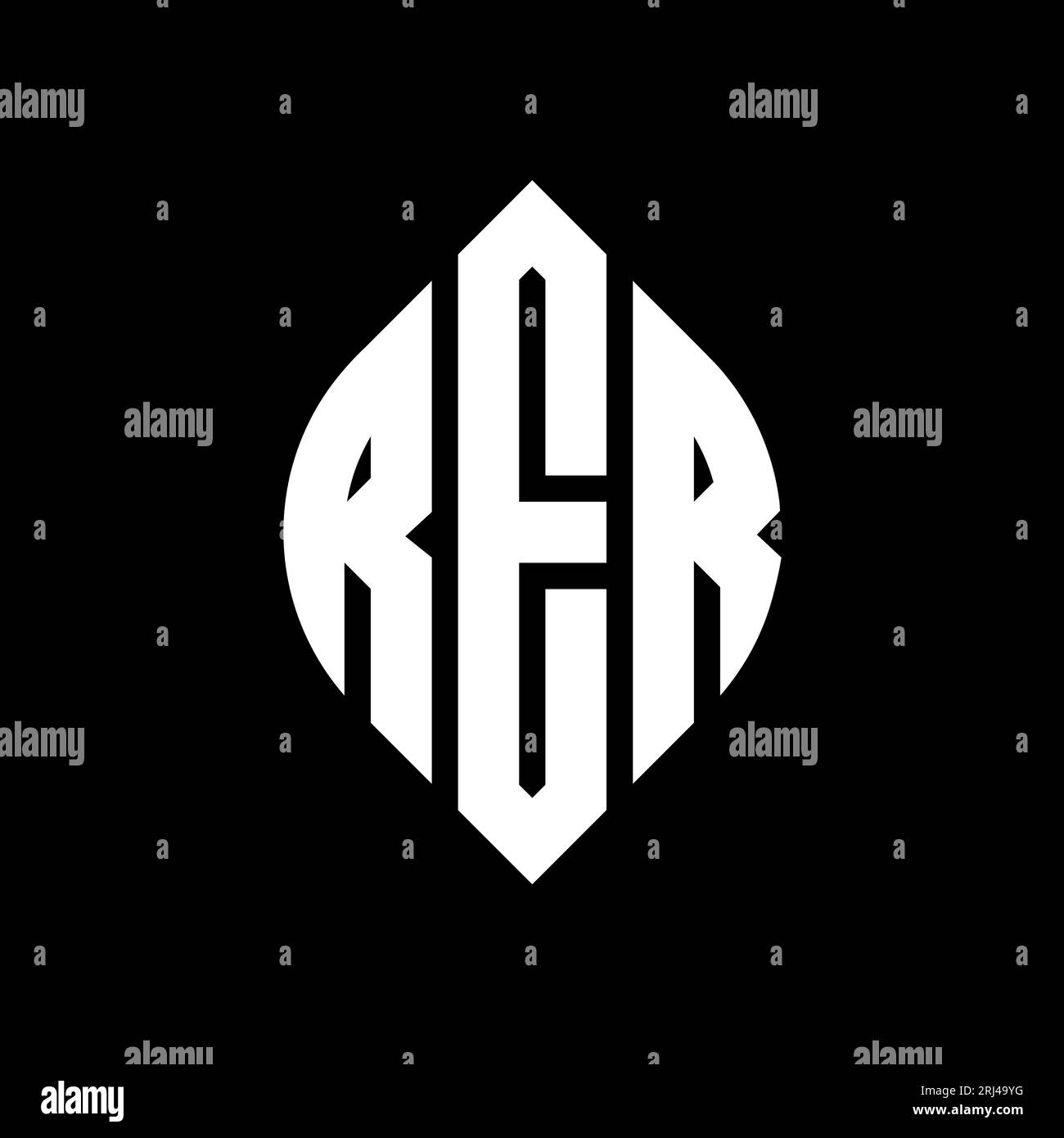 RER circle letter logo design with circle and ellipse shape. RER ...