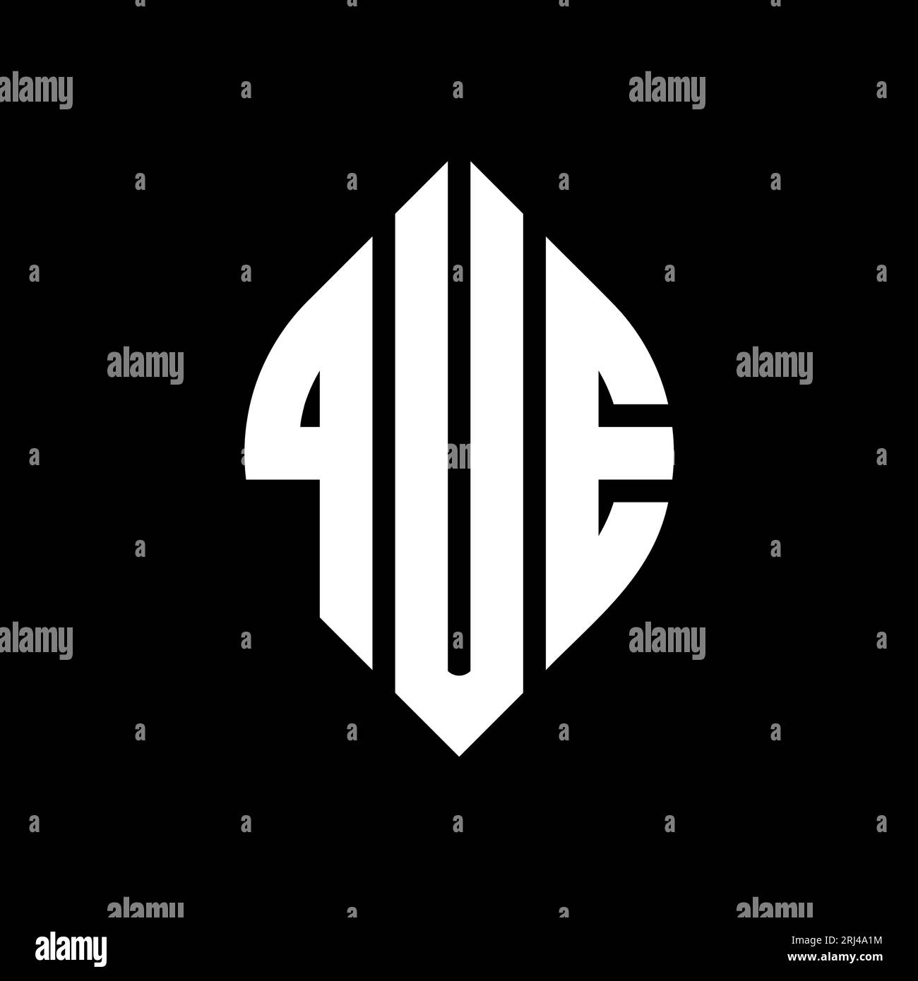 QUE circle letter logo design with circle and ellipse shape. QUE ...