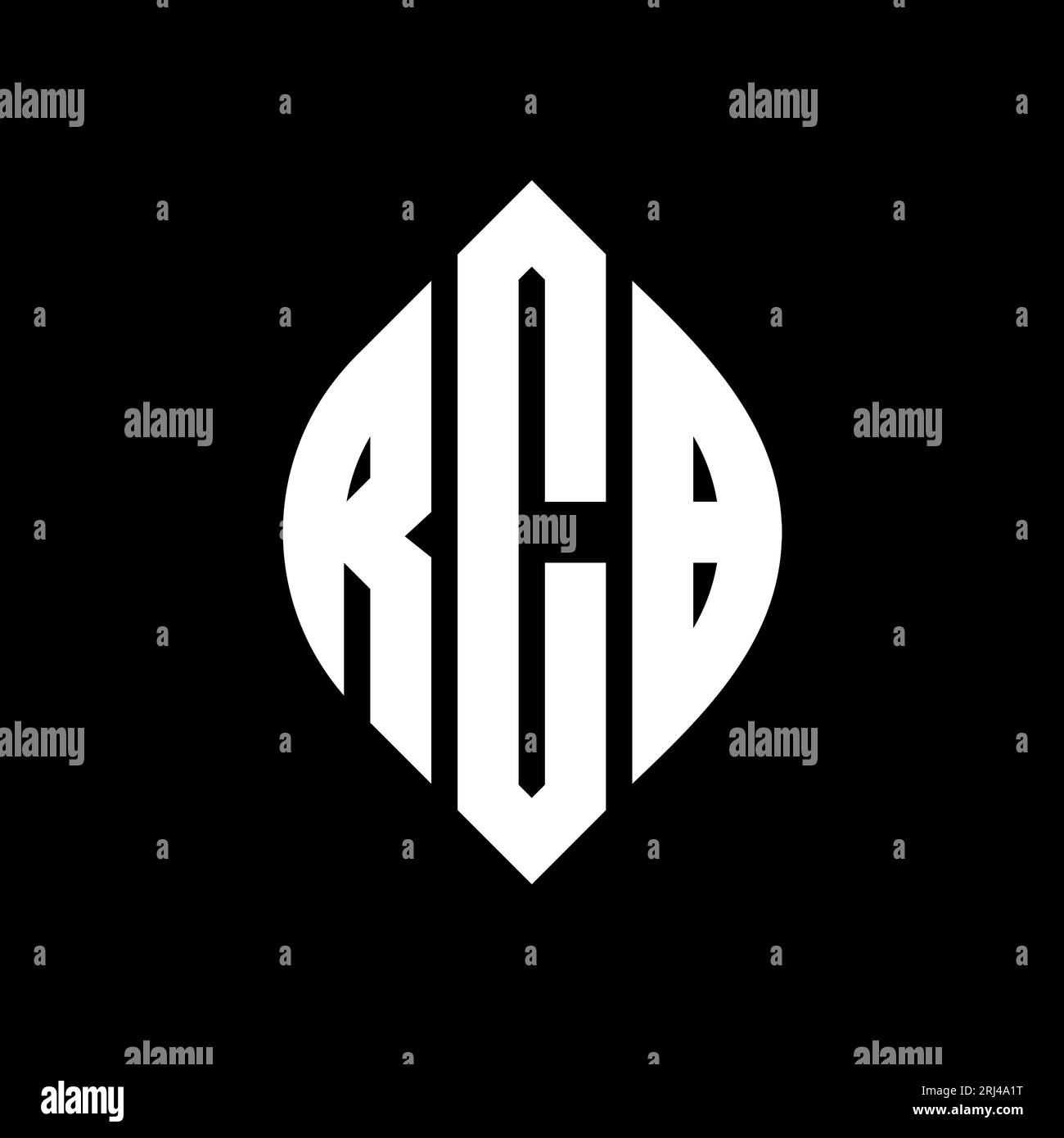 RCB circle letter logo design with circle and ellipse shape. RCB ...