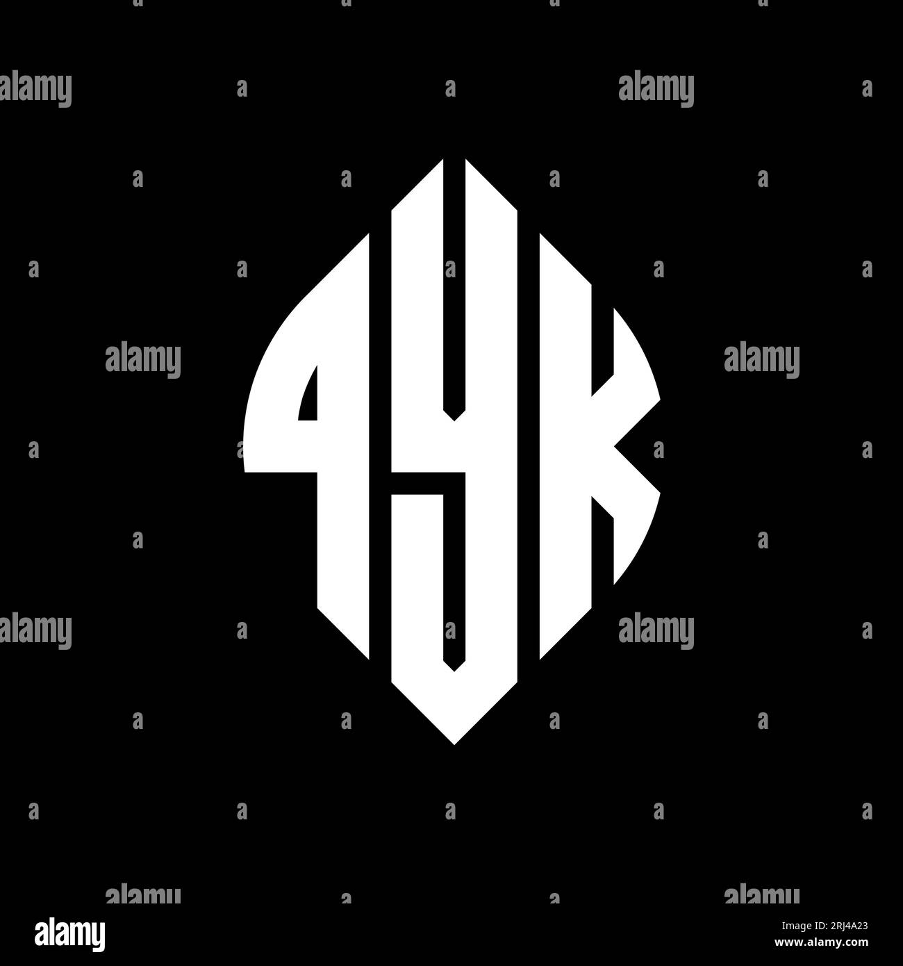 QYK circle letter logo design with circle and ellipse shape. QYK ...