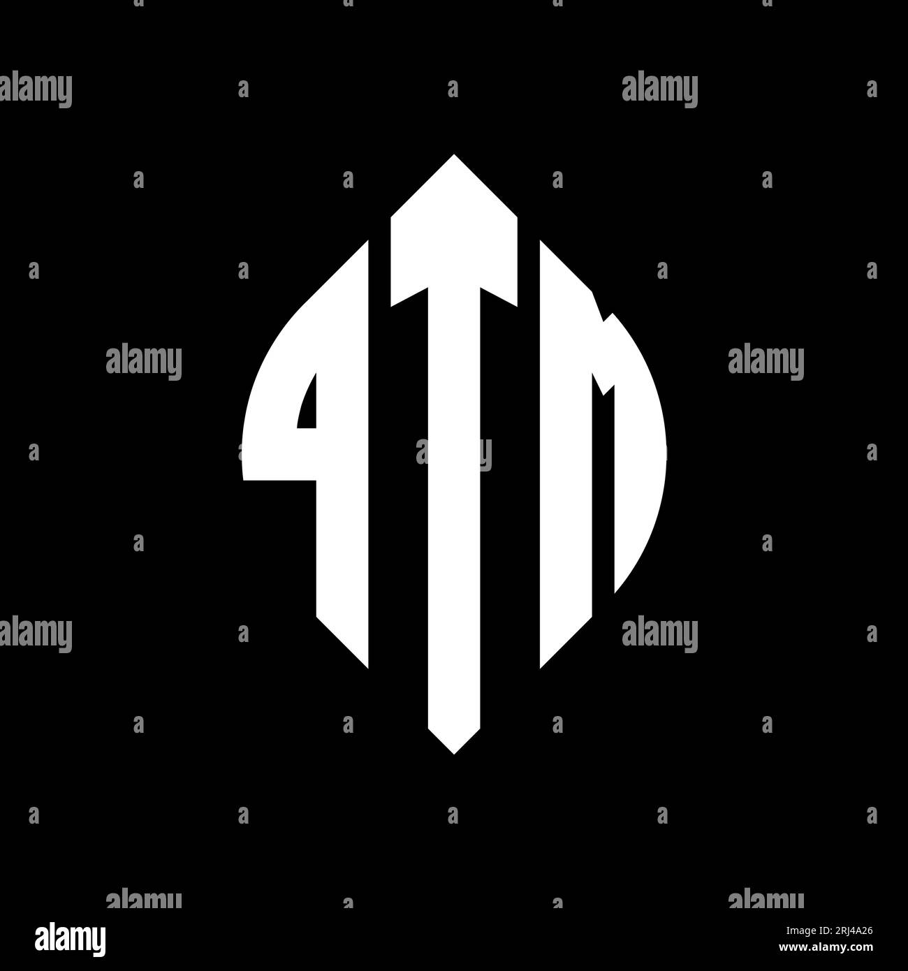 QTM circle letter logo design with circle and ellipse shape. QTM ...