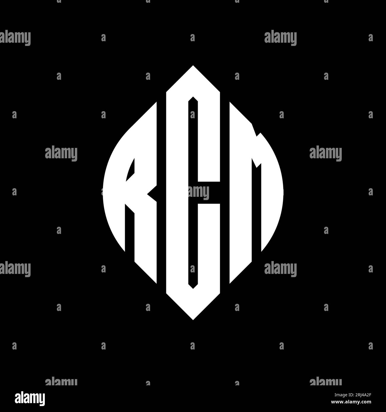 RCM circle letter logo design with circle and ellipse shape. RCM ellipse letters with ...