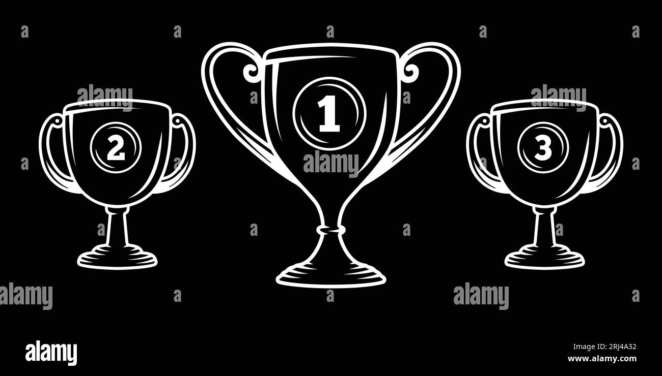 Trophy logo design template. Set of trophies. Vector and illustration ...
