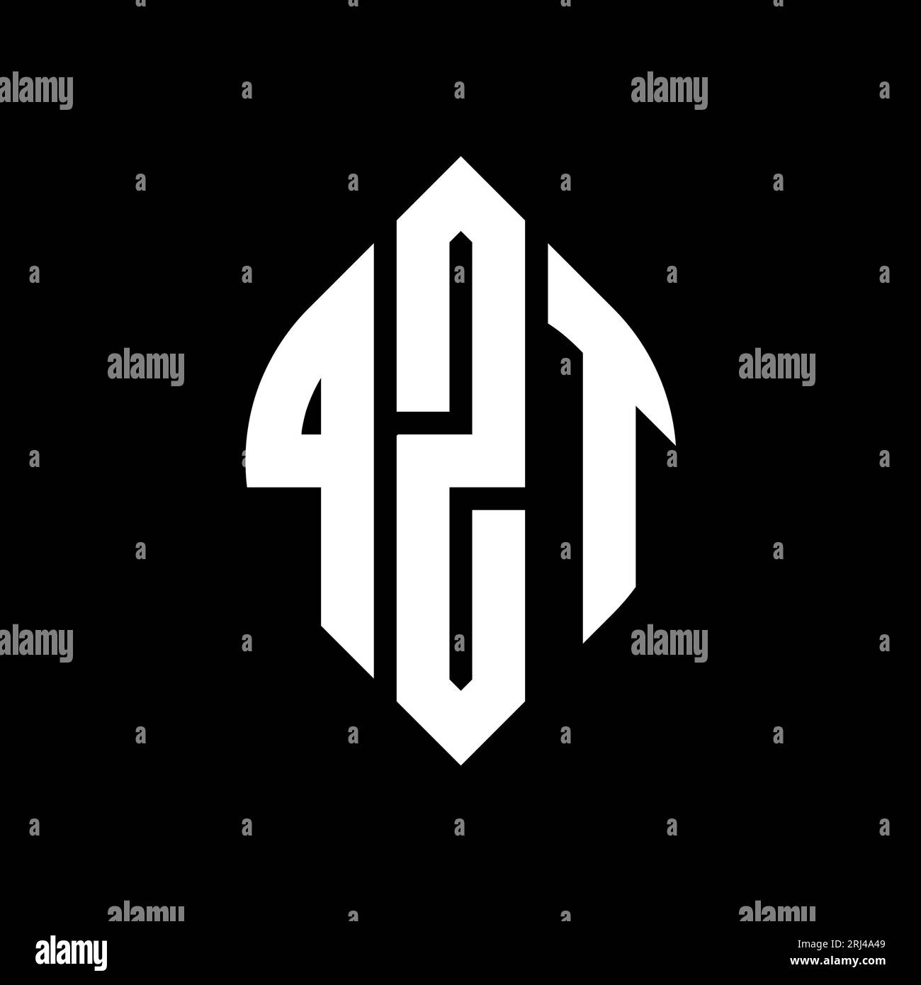 QZT circle letter logo design with circle and ellipse shape. QZT ...