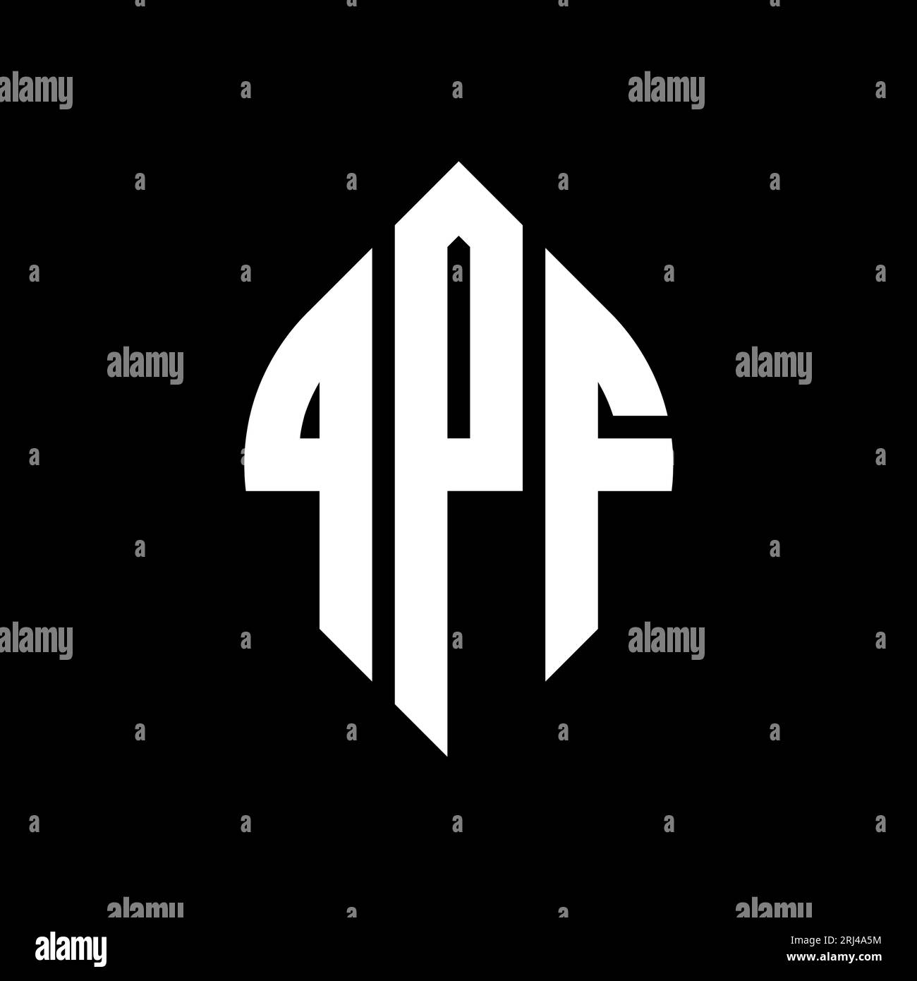 QPF circle letter logo design with circle and ellipse shape. QPF ...