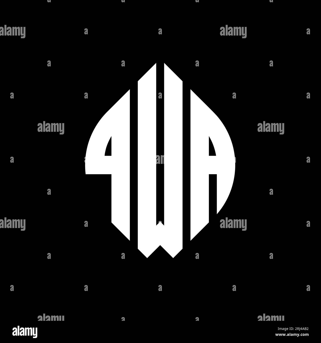 QWA circle letter logo design with circle and ellipse shape. QWA ...