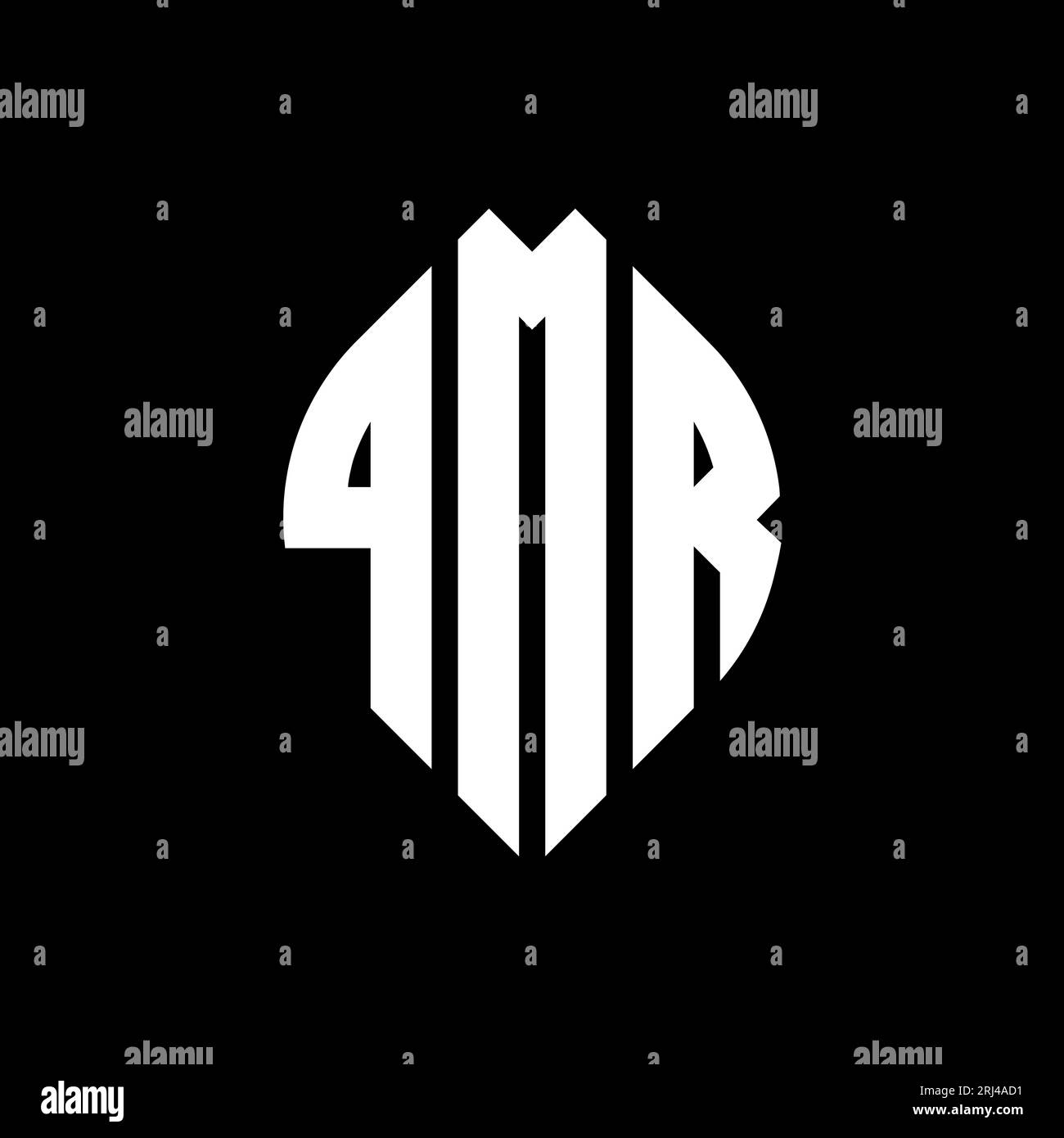 QMR circle letter logo design with circle and ellipse shape. QMR ...