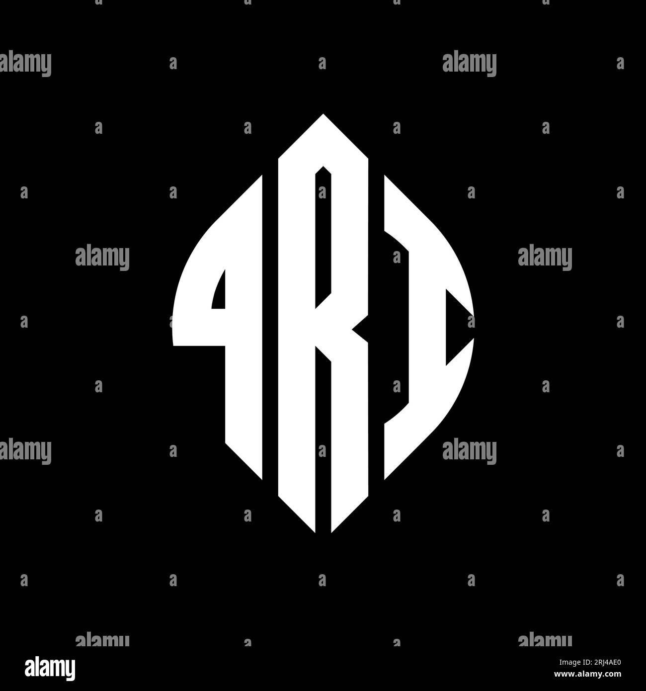 QRI circle letter logo design with circle and ellipse shape. QRI ...