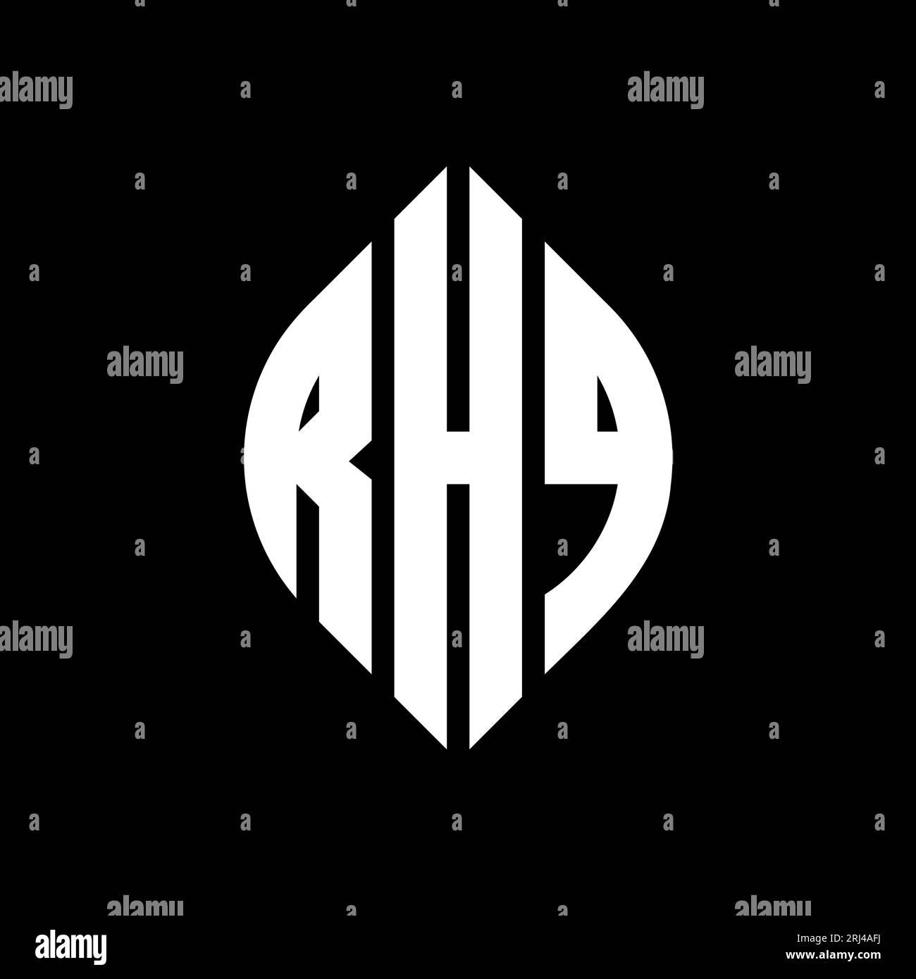 RHQ circle letter logo design with circle and ellipse shape. RHQ ...