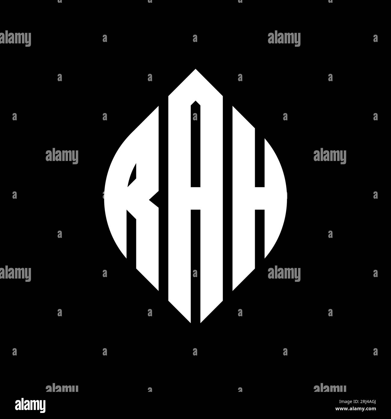 RAH circle letter logo design with circle and ellipse shape. RAH ...