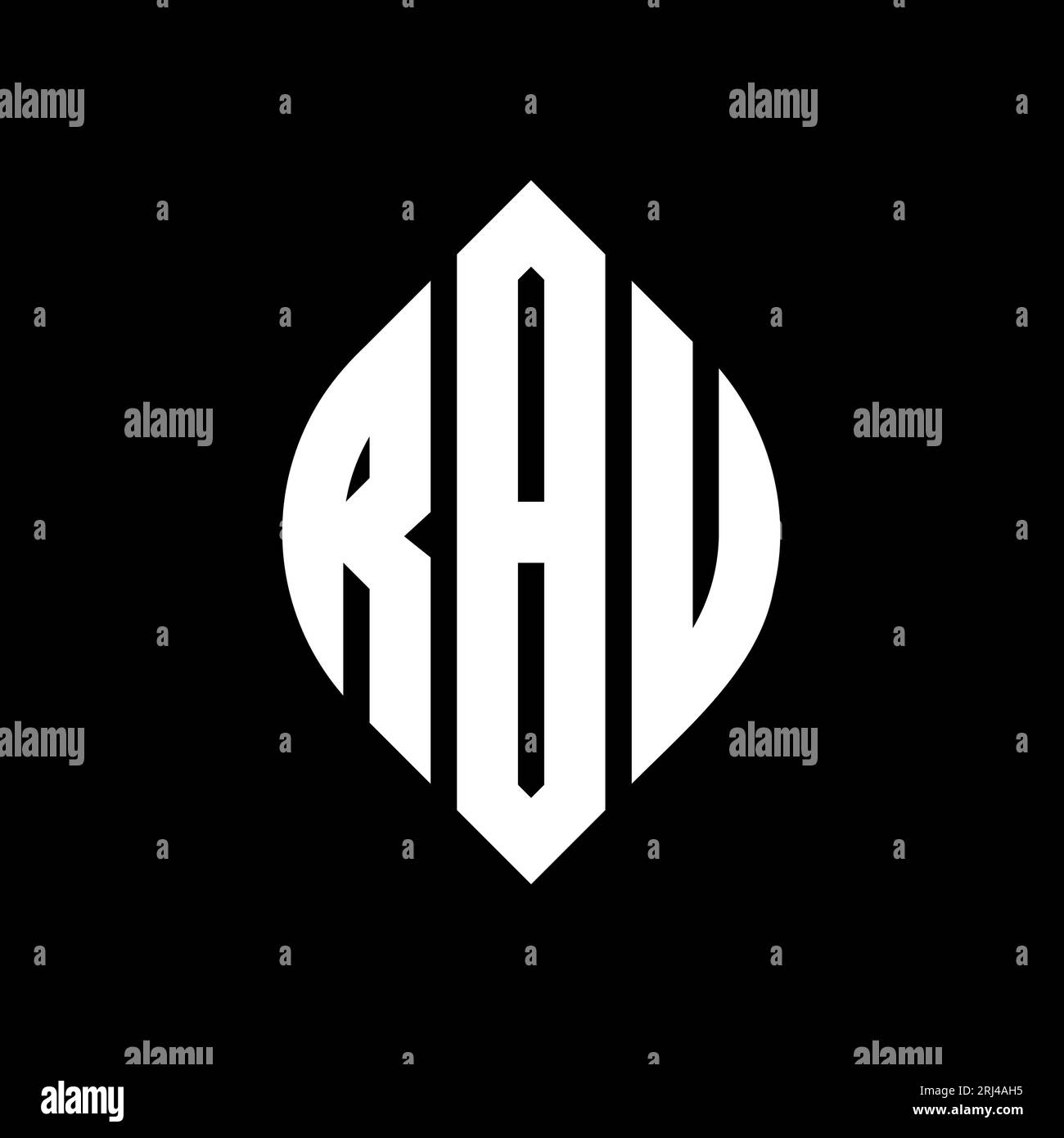 RBU circle letter logo design with circle and ellipse shape. RBU ...