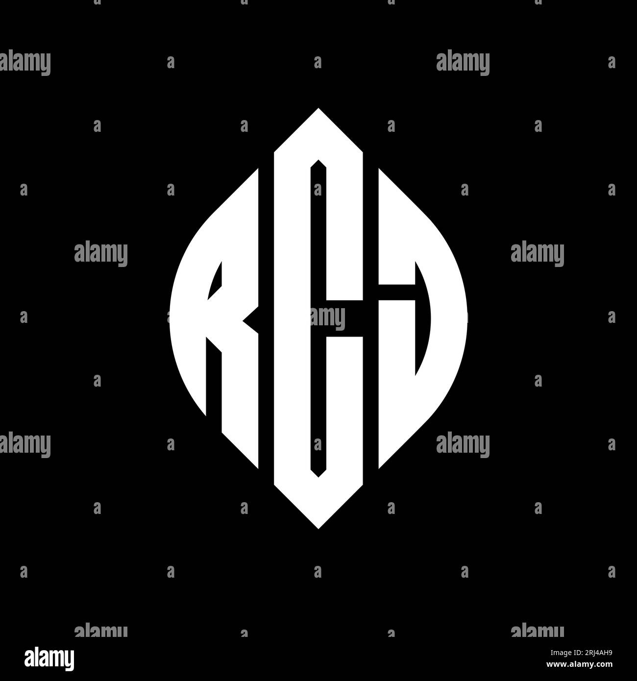 RCJ circle letter logo design with circle and ellipse shape. RCJ ...