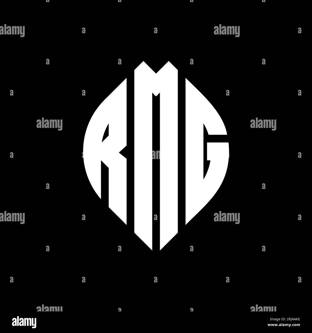 RMG circle letter logo design with circle and ellipse shape. RMG ...