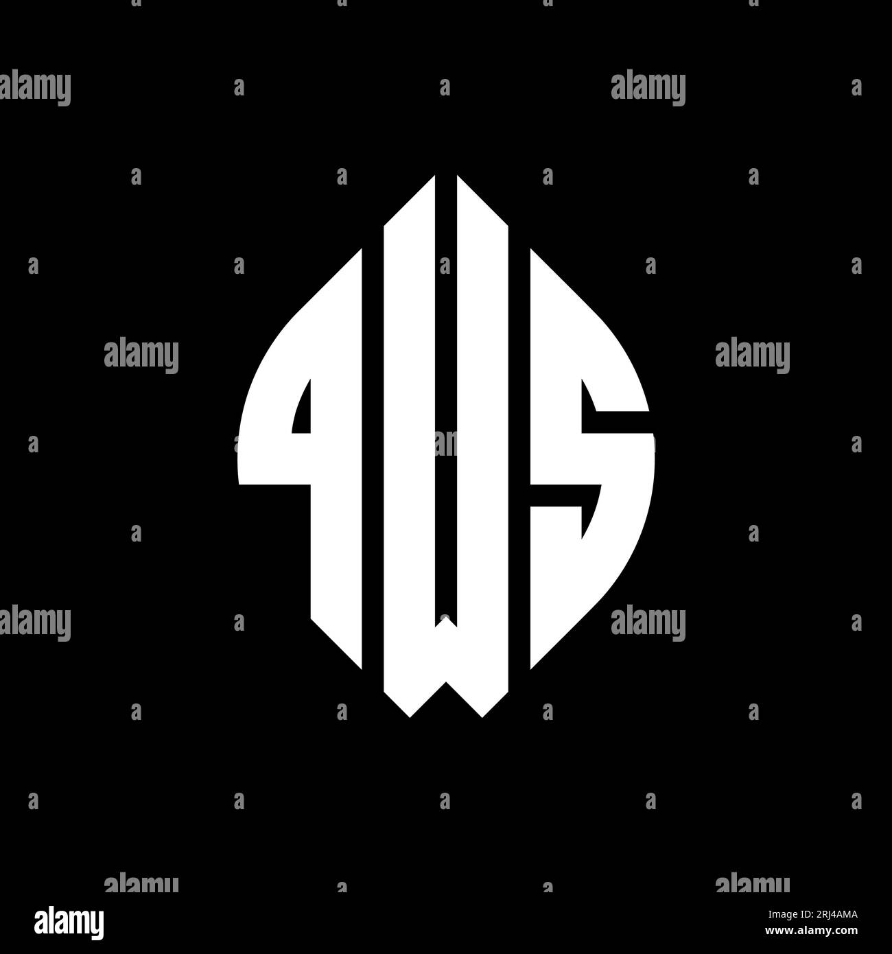 QWS circle letter logo design with circle and ellipse shape. QWS ...