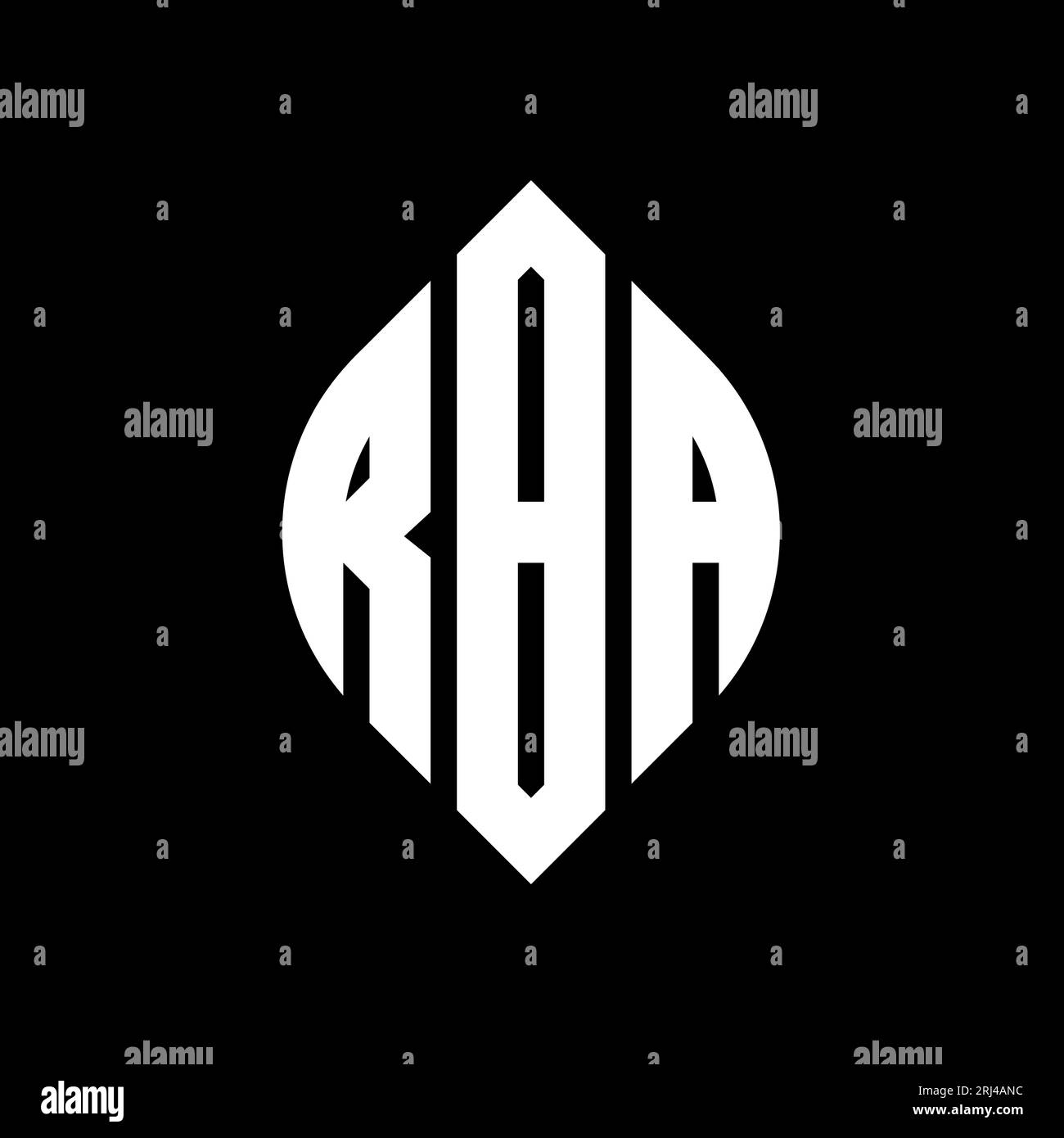 RBA circle letter logo design with circle and ellipse shape. RBA ...
