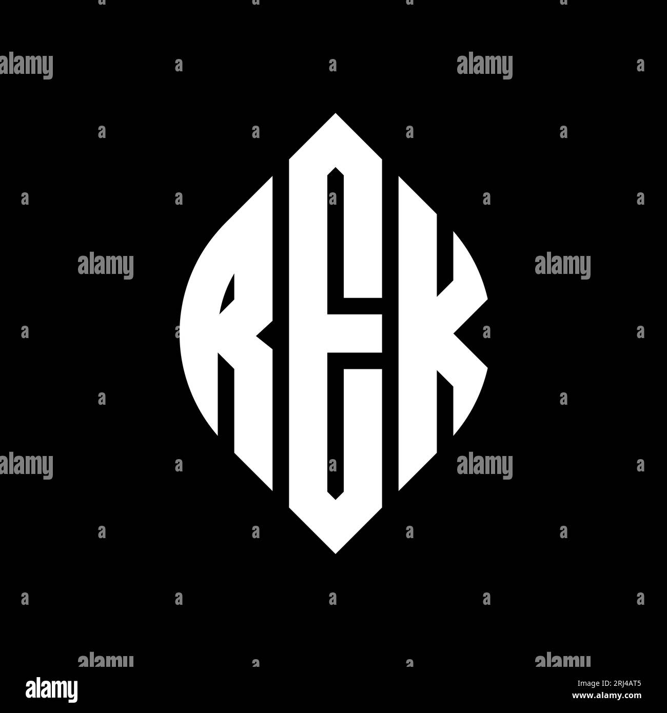 REK circle letter logo design with circle and ellipse shape. REK ...