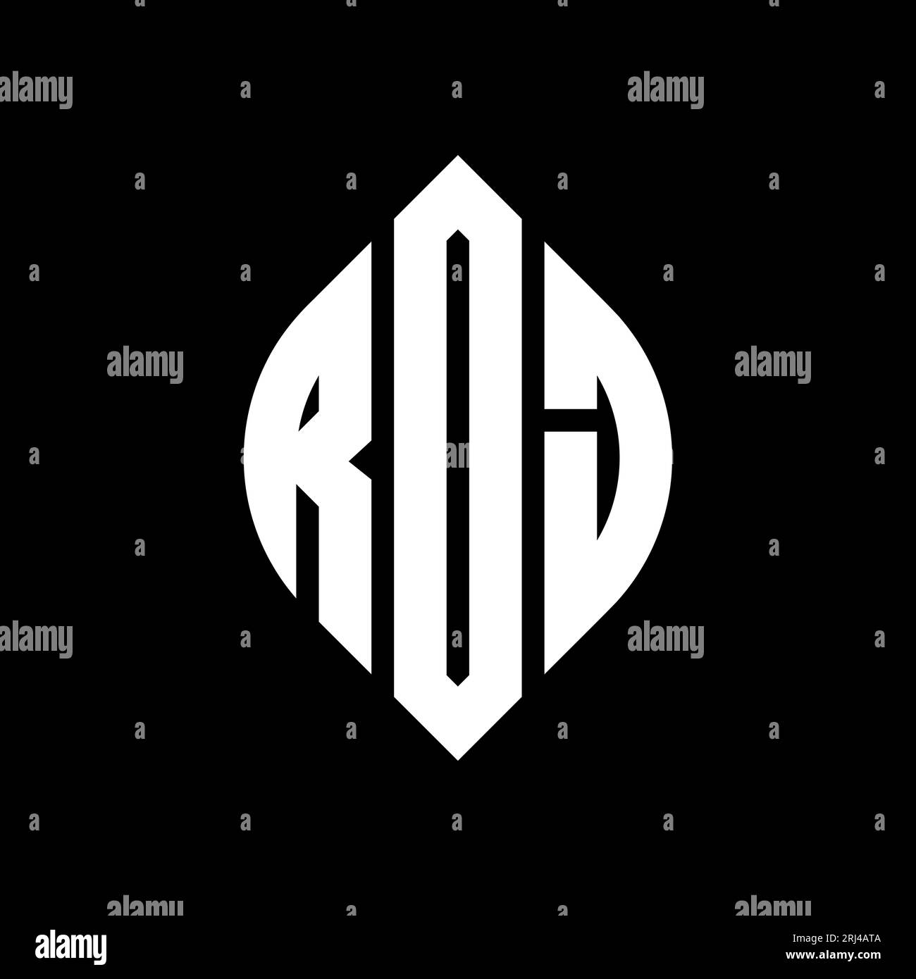 ROJ circle letter logo design with circle and ellipse shape. ROJ ...