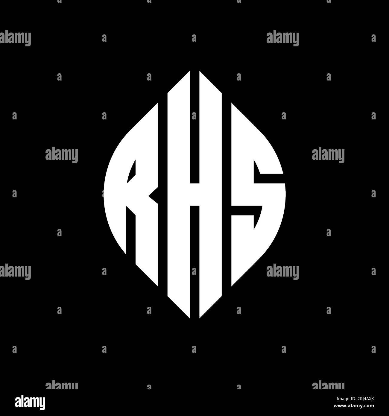 RHS circle letter logo design with circle and ellipse shape. RHS ...