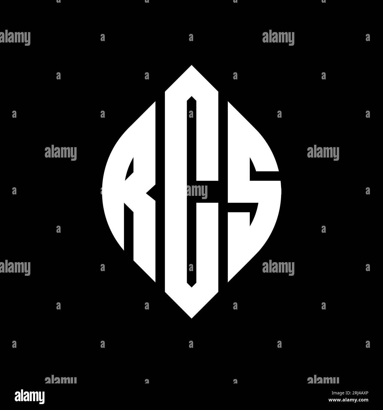 RCS circle letter logo design with circle and ellipse shape. RCS ...