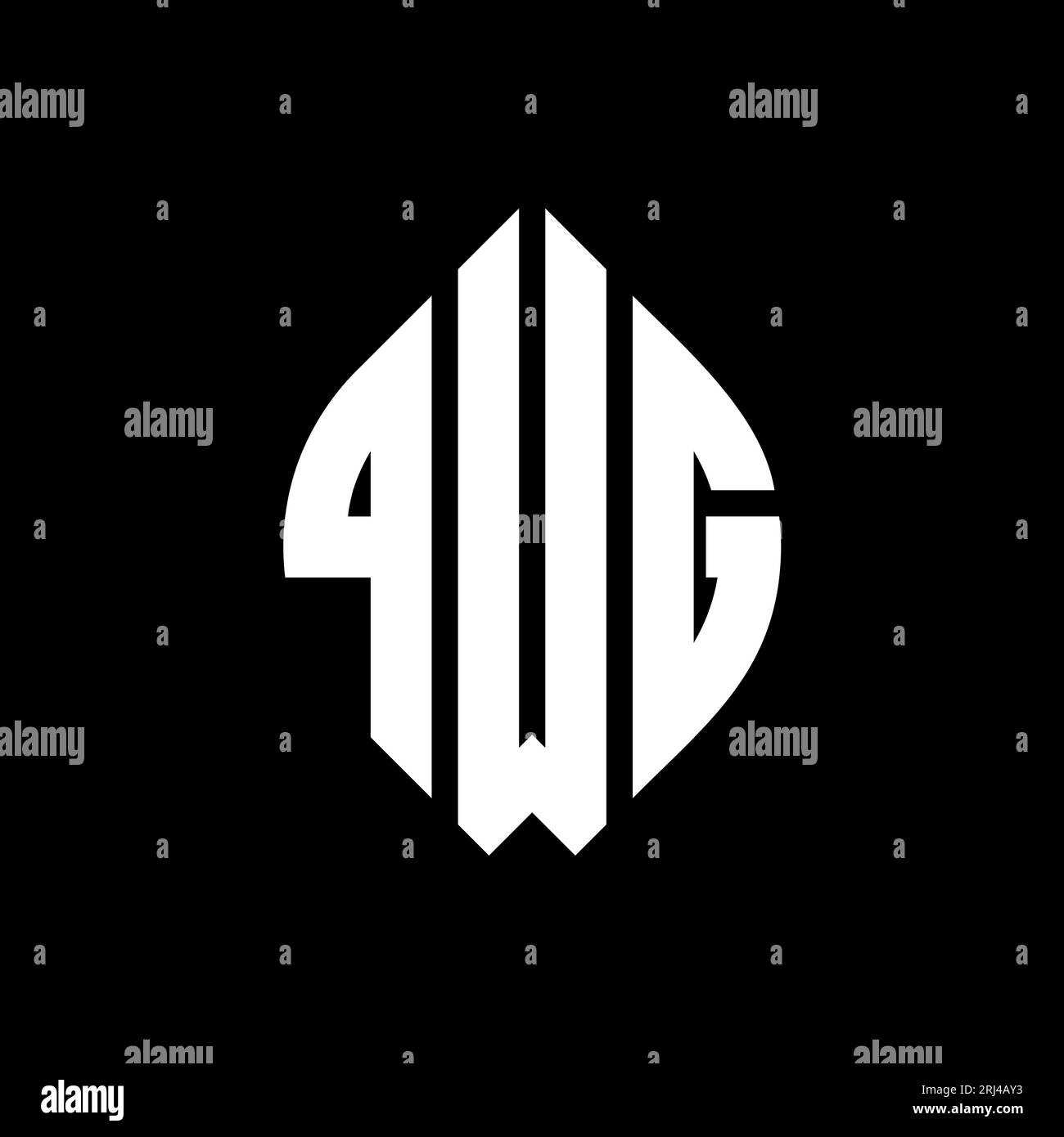 QWG circle letter logo design with circle and ellipse shape. QWG ...