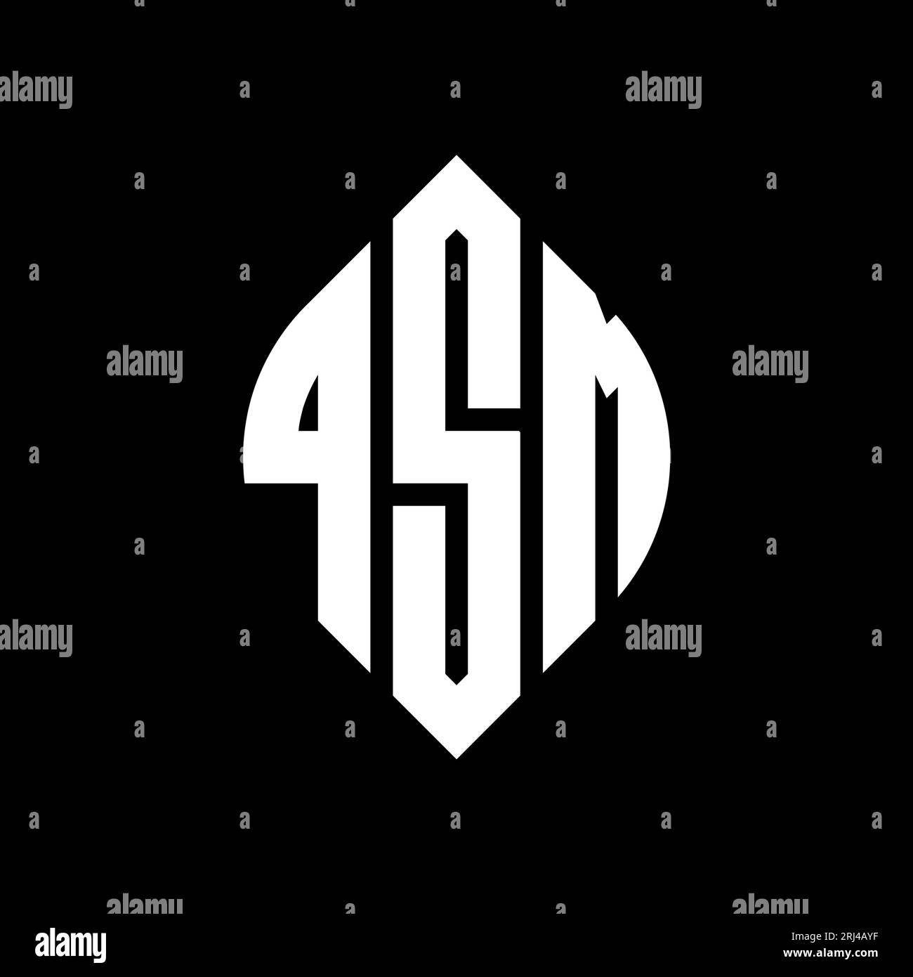 QSM circle letter logo design with circle and ellipse shape. QSM ...