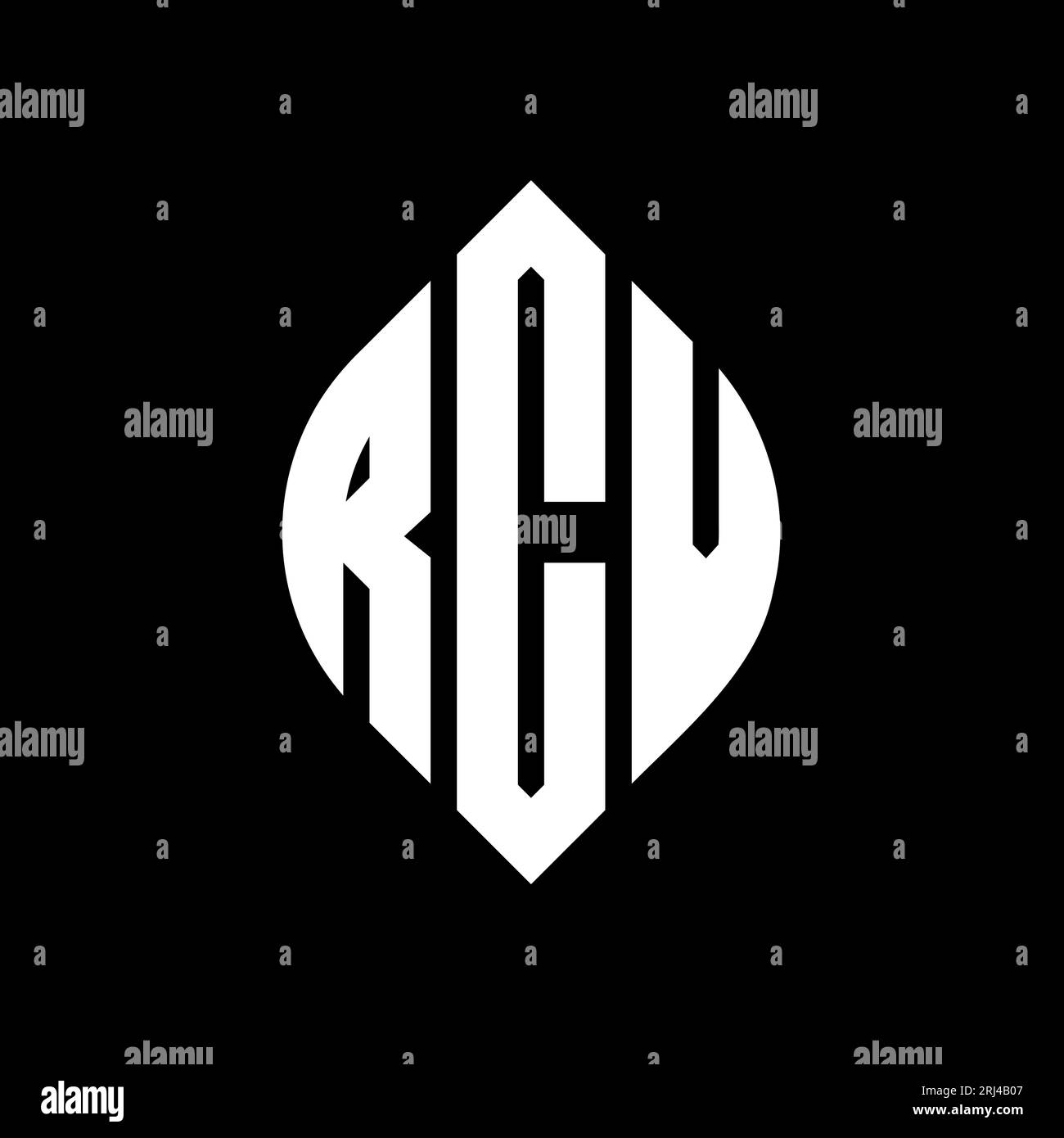 RCV circle letter logo design with circle and ellipse shape. RCV ...