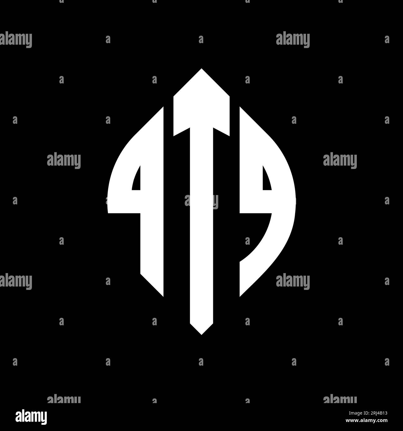 QTQ circle letter logo design with circle and ellipse shape. QTQ ...