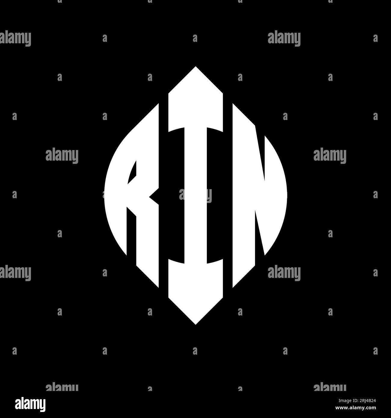 RIN circle letter logo design with circle and ellipse shape. RIN ...
