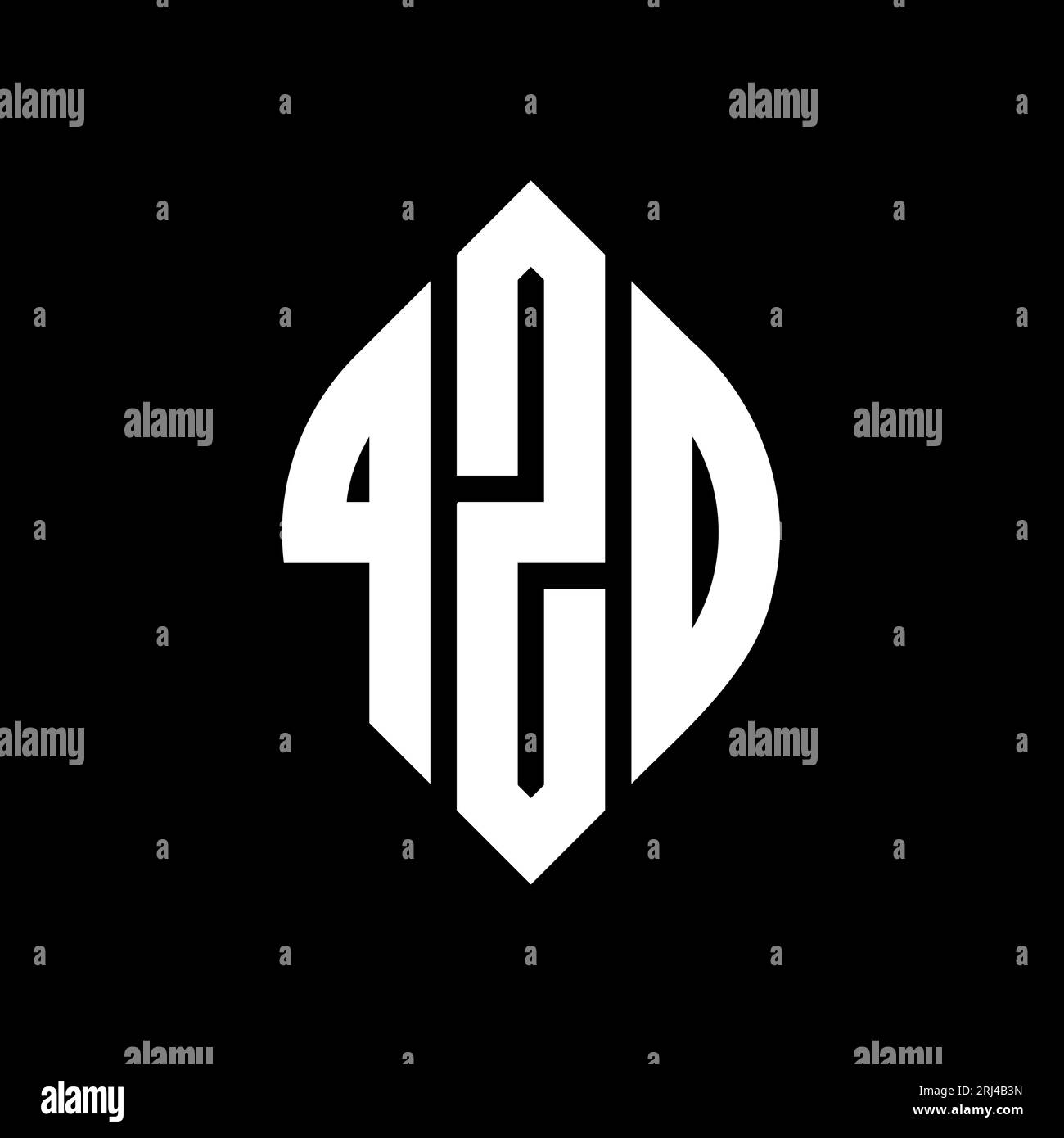 QZD circle letter logo design with circle and ellipse shape. QZD ...