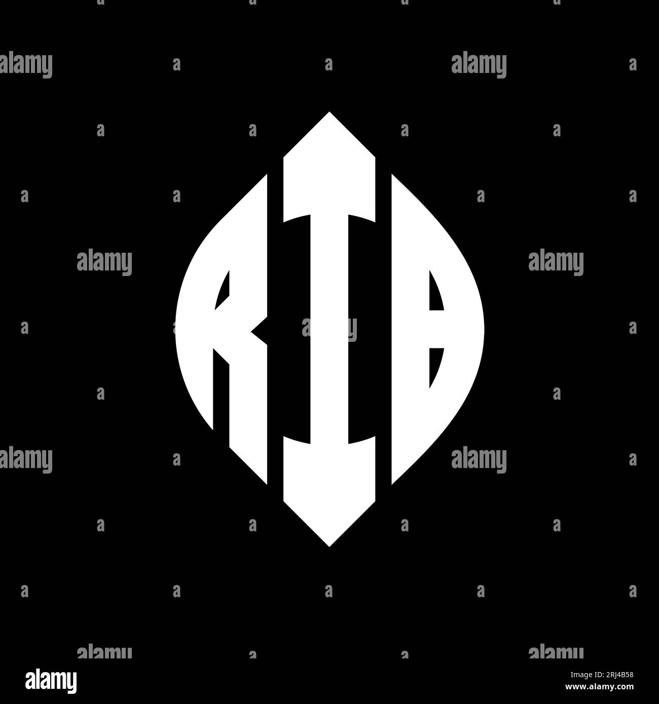 RIB circle letter logo design with circle and ellipse shape. RIB ...