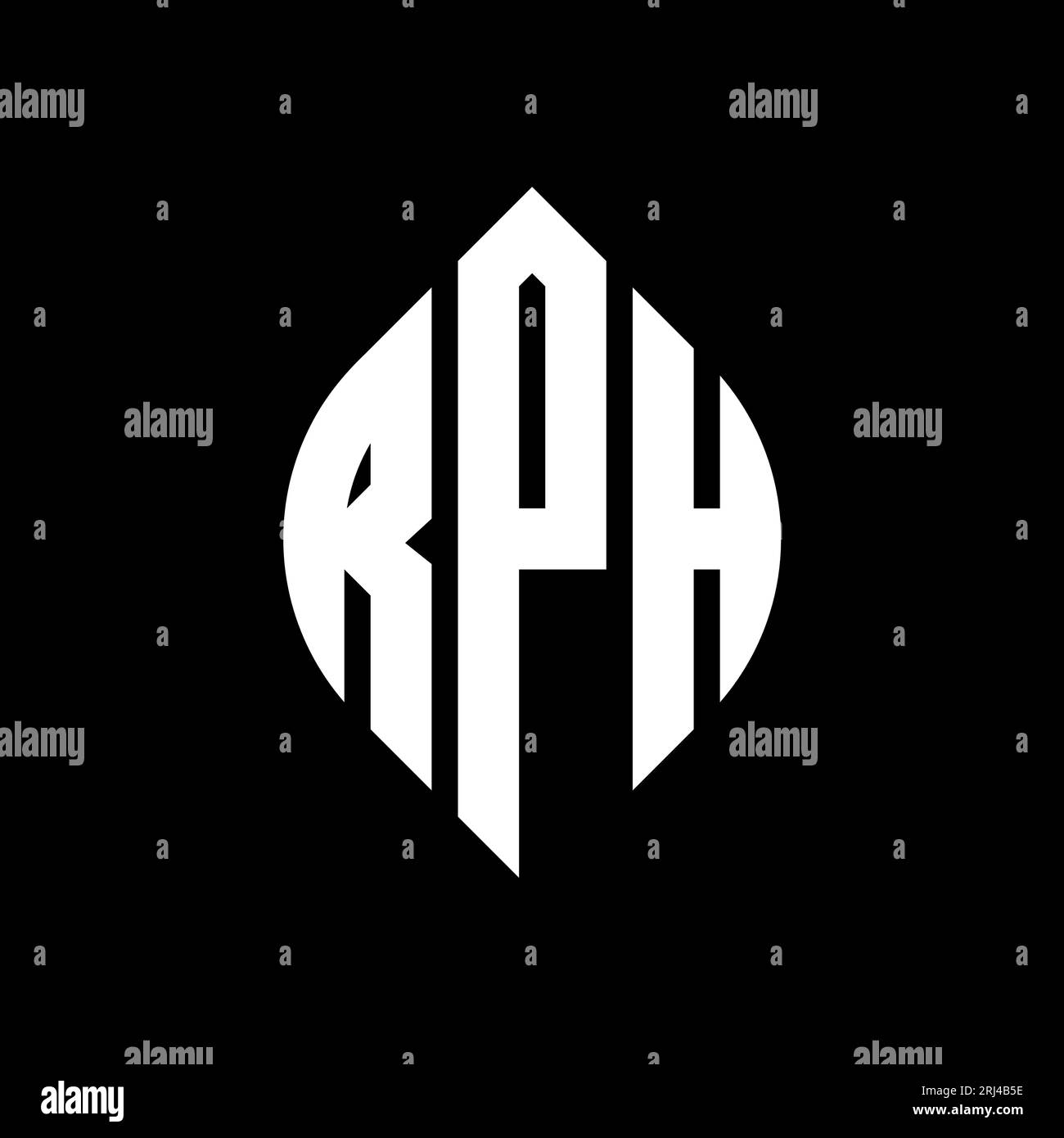 RPH circle letter logo design with circle and ellipse shape. RPH ...