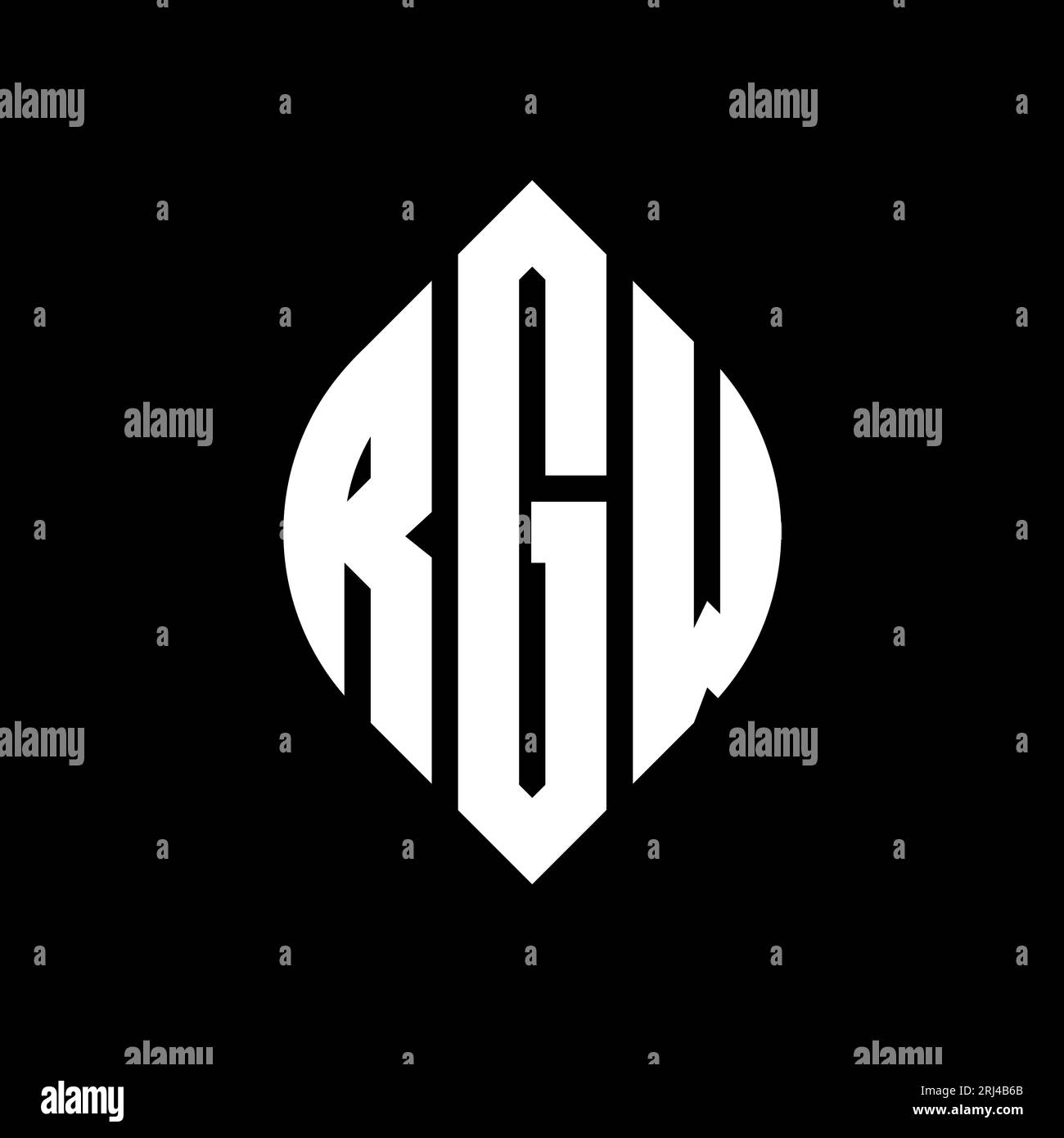 RGW circle letter logo design with circle and ellipse shape. RGW ...