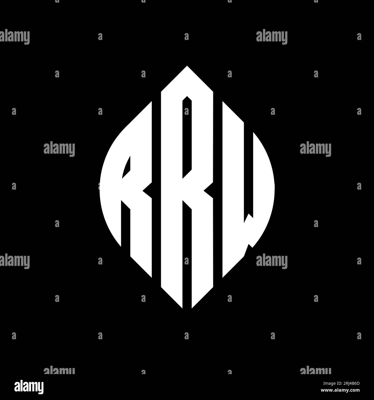 RRW circle letter logo design with circle and ellipse shape. RRW ...